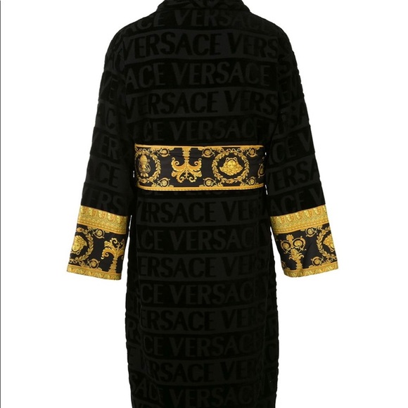 Versace | Intimates & Sleepwear | Versace Robe Gold Black Unisex | Poshmark